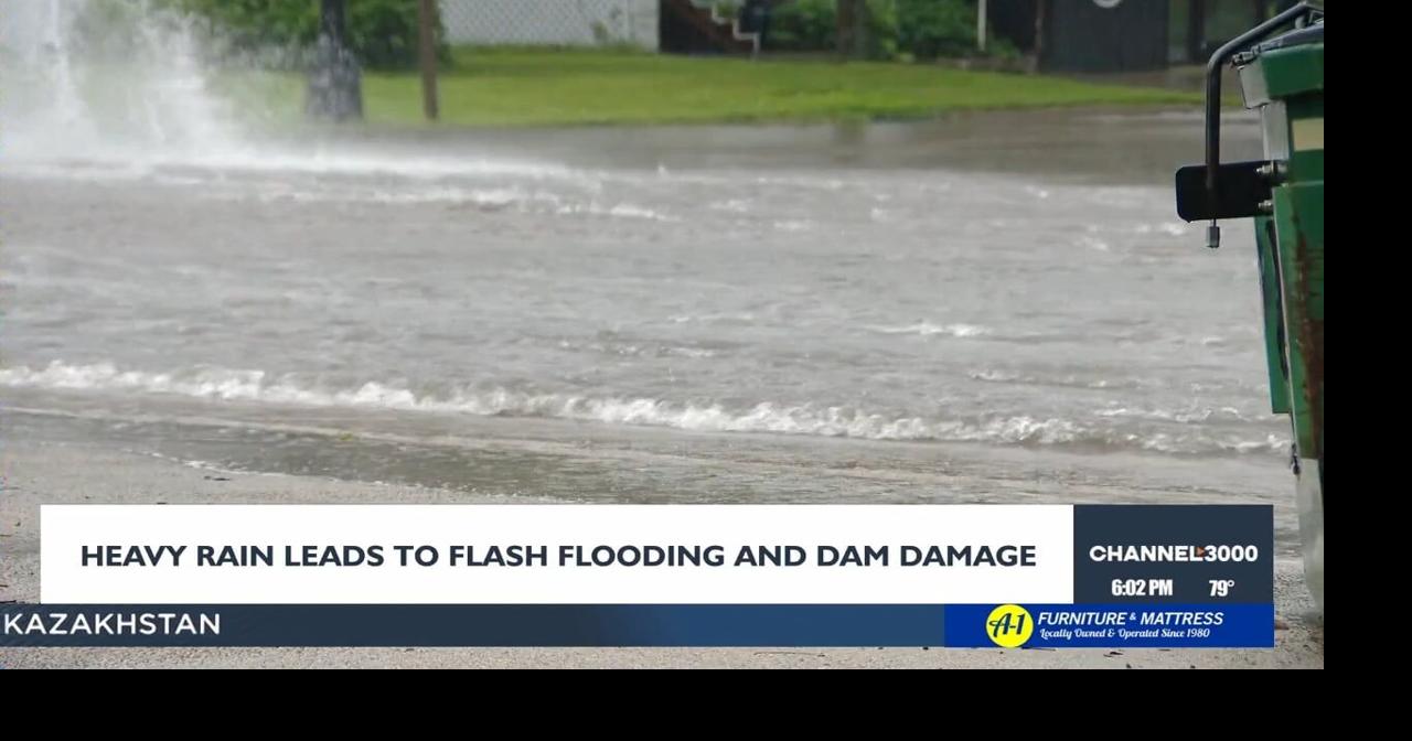 Heavy rain in Manawa leads to flash flooding and dam damage | Video ...