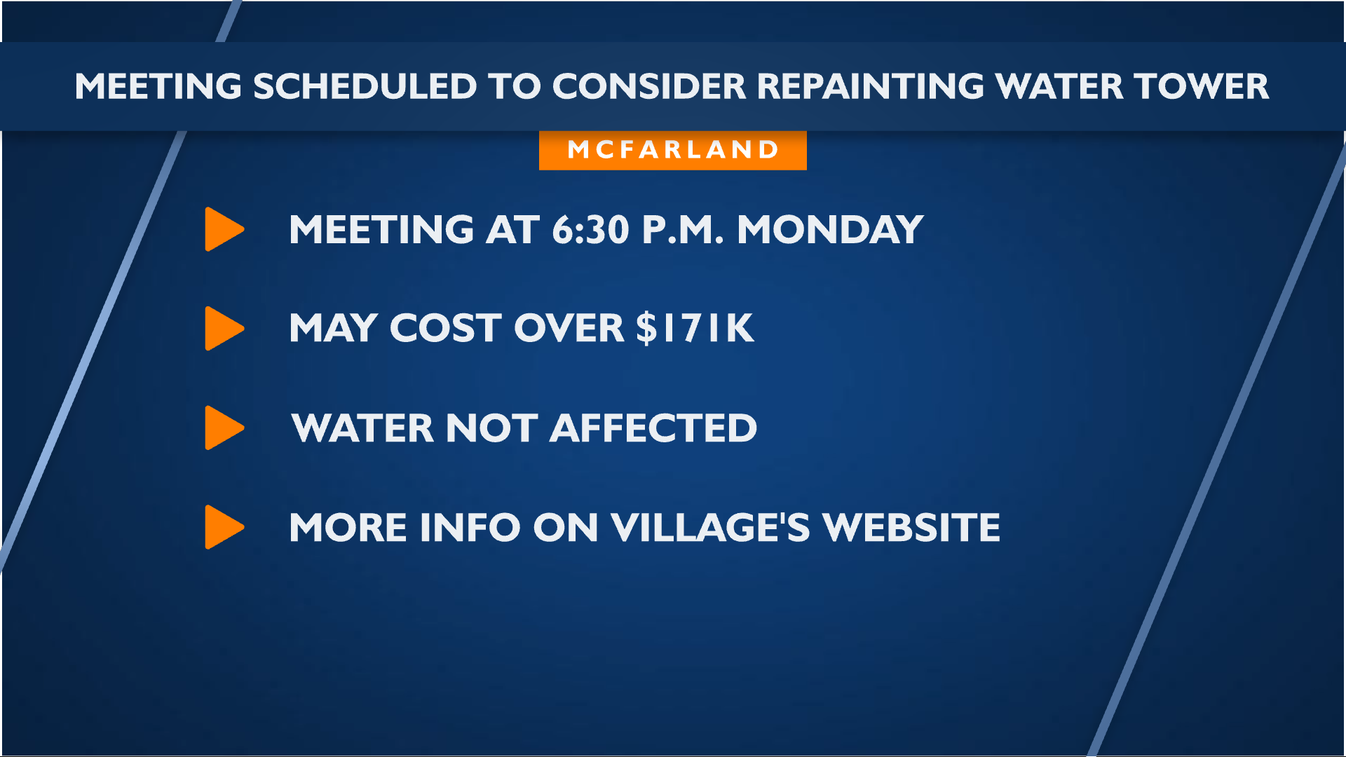 McFarland Village Board holding meeting to consider repainting water ...