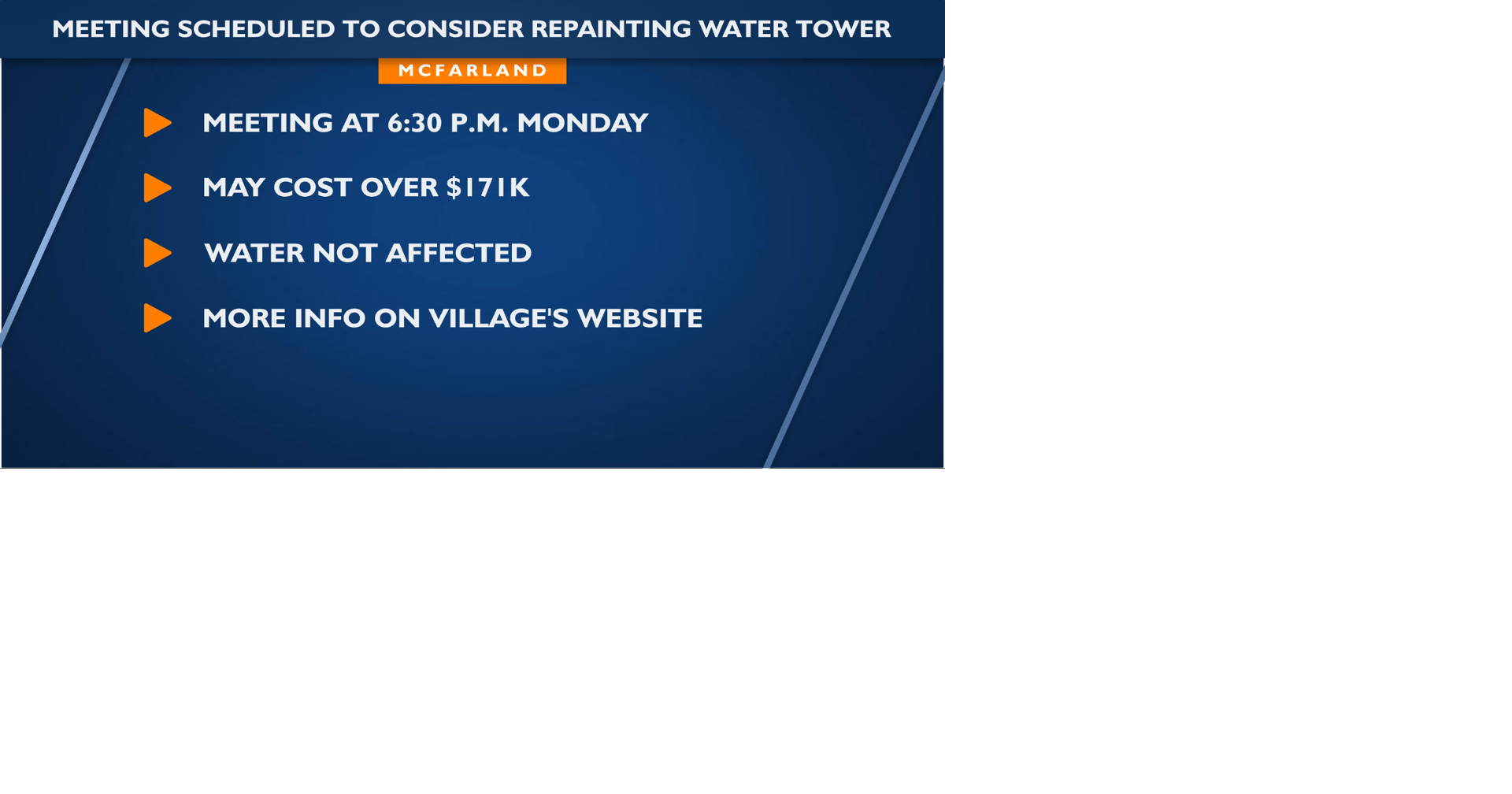 McFarland Village Board holding meeting to consider repainting water ...