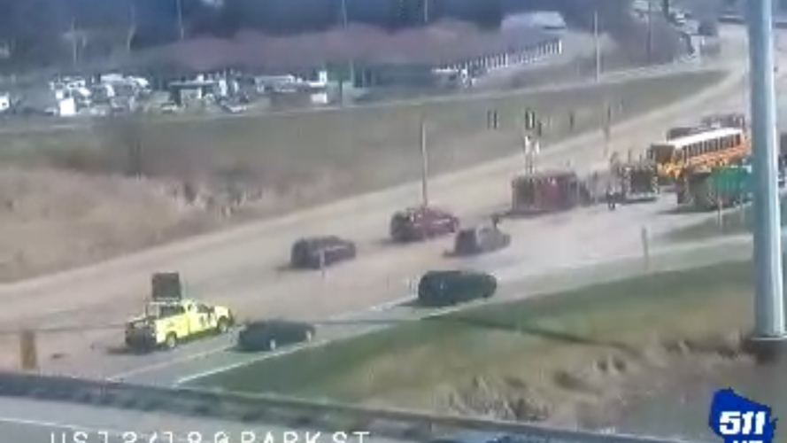 5 children taken to hospital with minor injuries after school bus crash ...