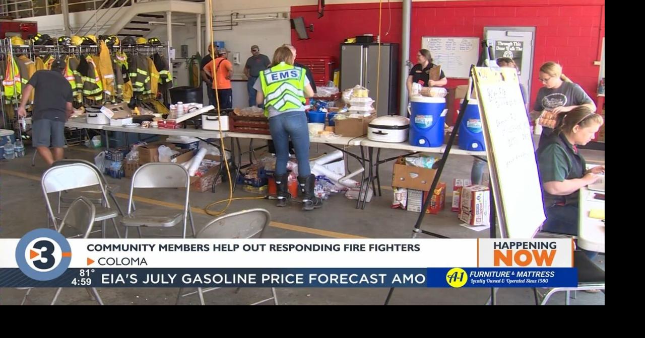 Coloma community members help out firefighters responding to wildfire ...