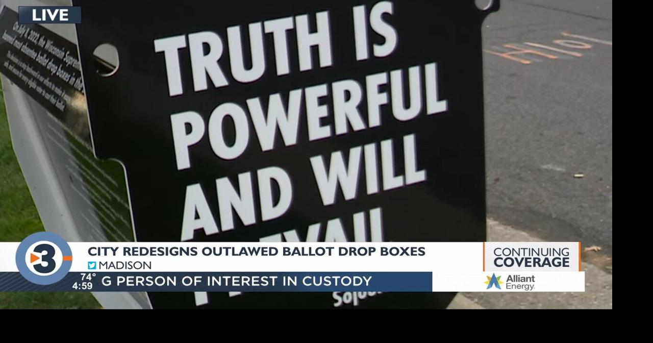 City of Madison redesigns outlawed ballot dropboxes with artwork ...
