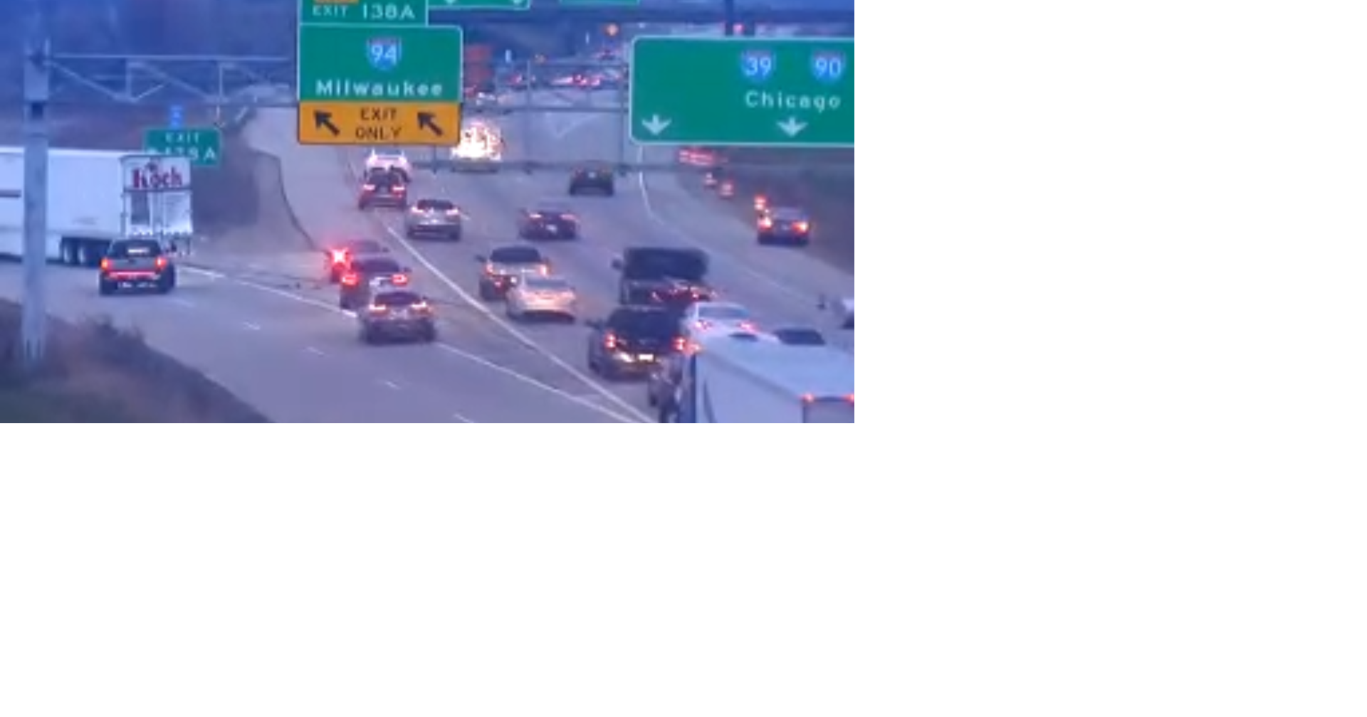 Ramp from southbound I-39/90 to eastbound I-94 back open after semi crash | News | channel3000.com