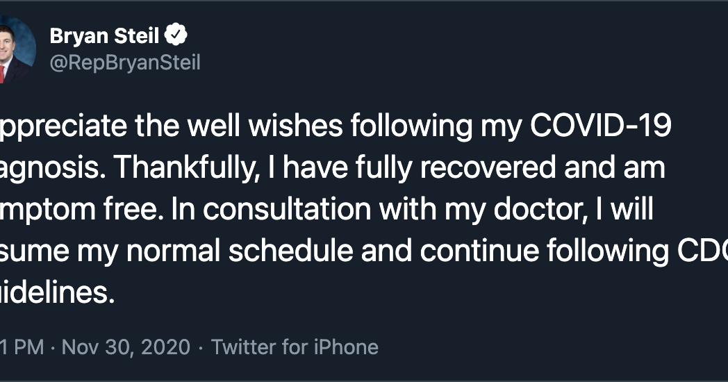 Rep. Bryan Steil announces full recovery from COVID-19 | Coronavirus ...