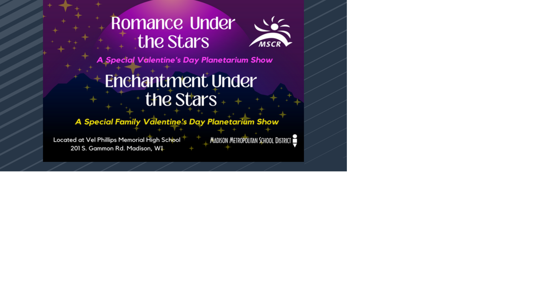 Two MMSD planetarium shows taking place on Valentine's Day weekend ...