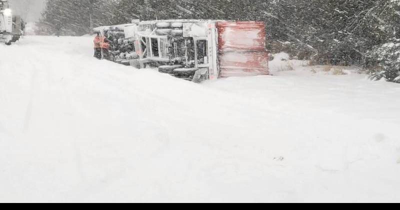 Semi-truck overturns on Highway 11 near Browntown; road closure planned ...