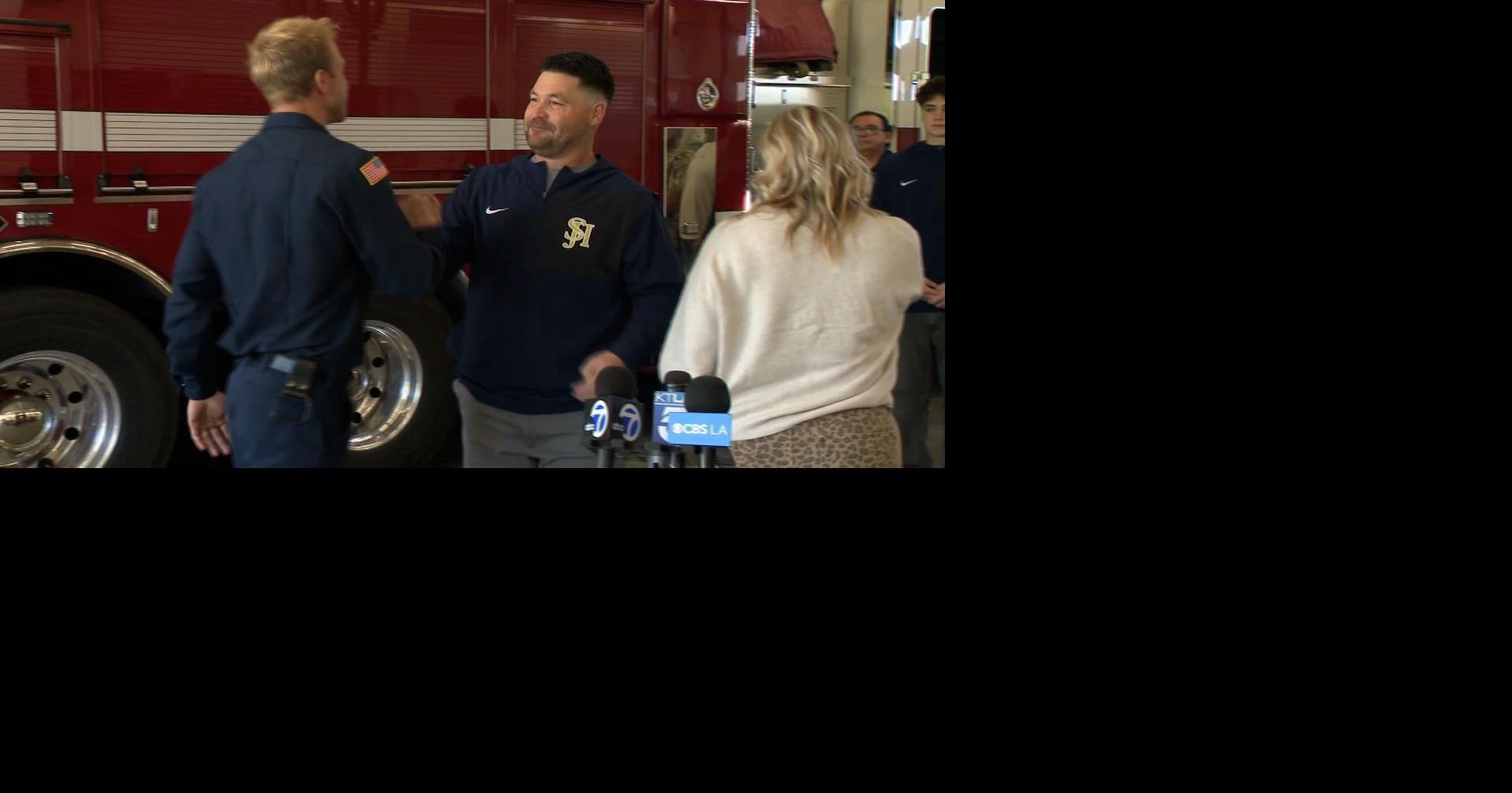 High school coach reunites with San Clemente firefighter who saved his ...