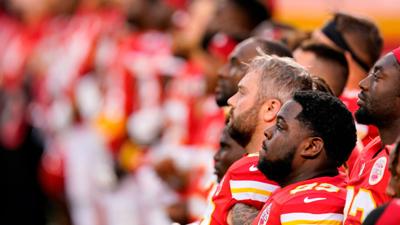 Here’s what happened during the anthems at the NFL season opener ...