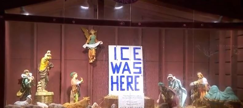 Massachusetts church displays 'ICE was here' sign in Nativity scene ...