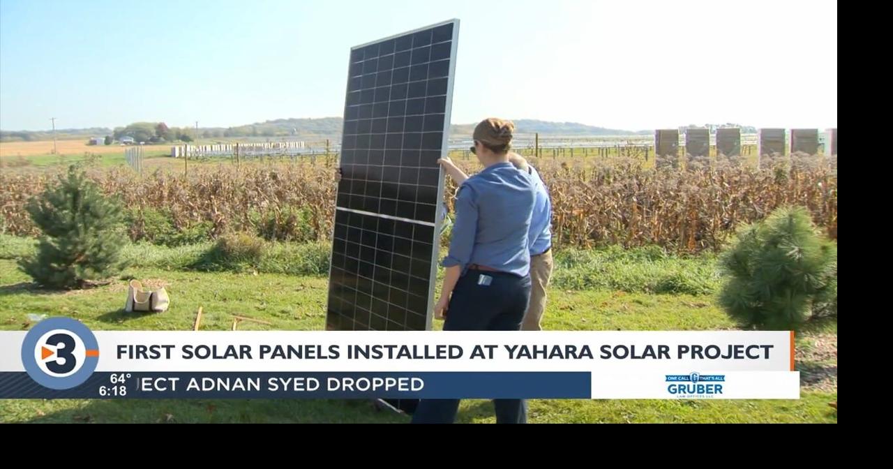 First solar panel installed at Yahara Solar Project site | Environment ...