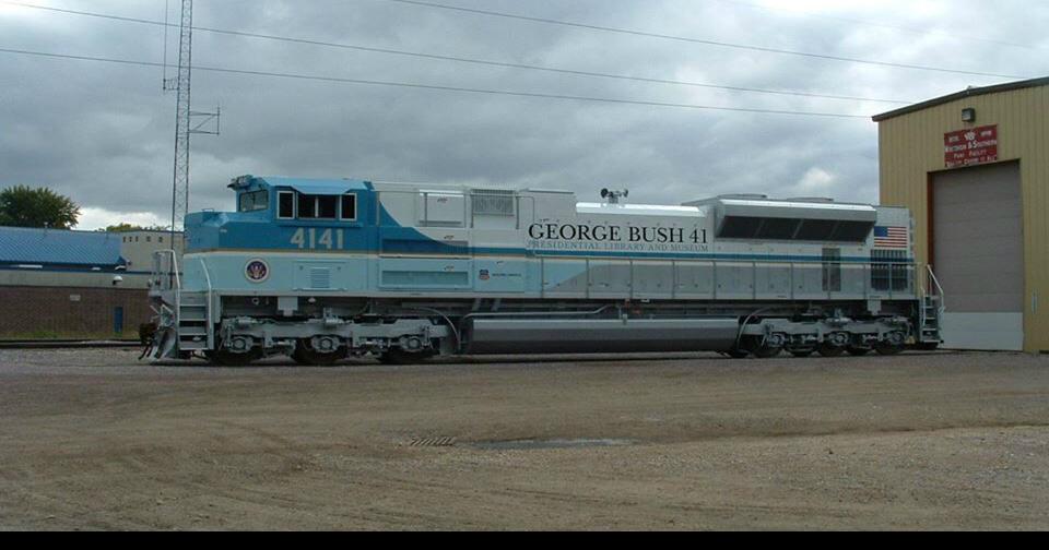 Locomotive used in funeral train for President George H.W. Bush painted ...