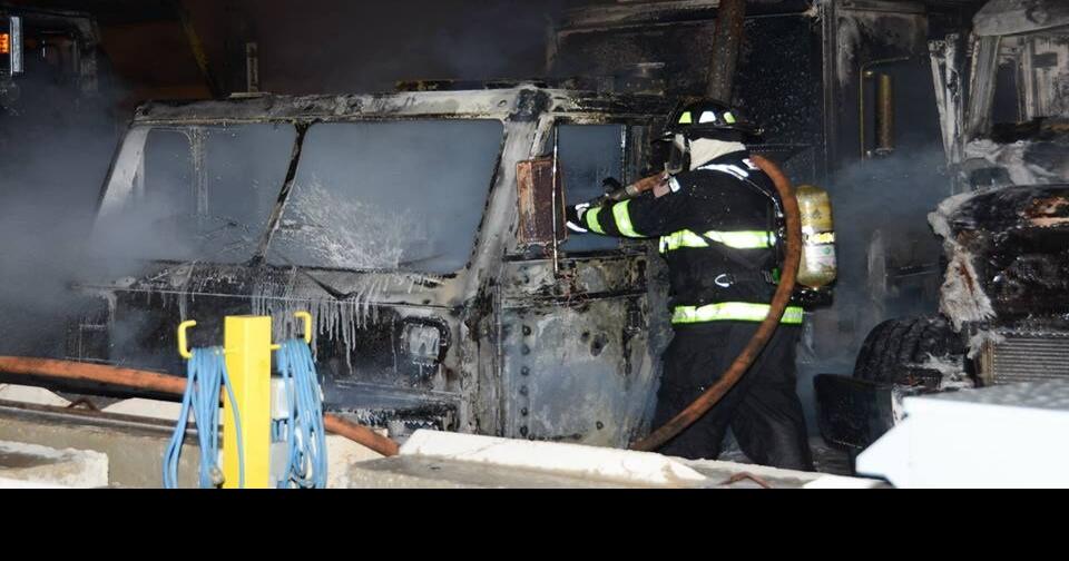 PHOTOS: Fire destroys 4 garbage trucks, causes $1M in damage | Local ...