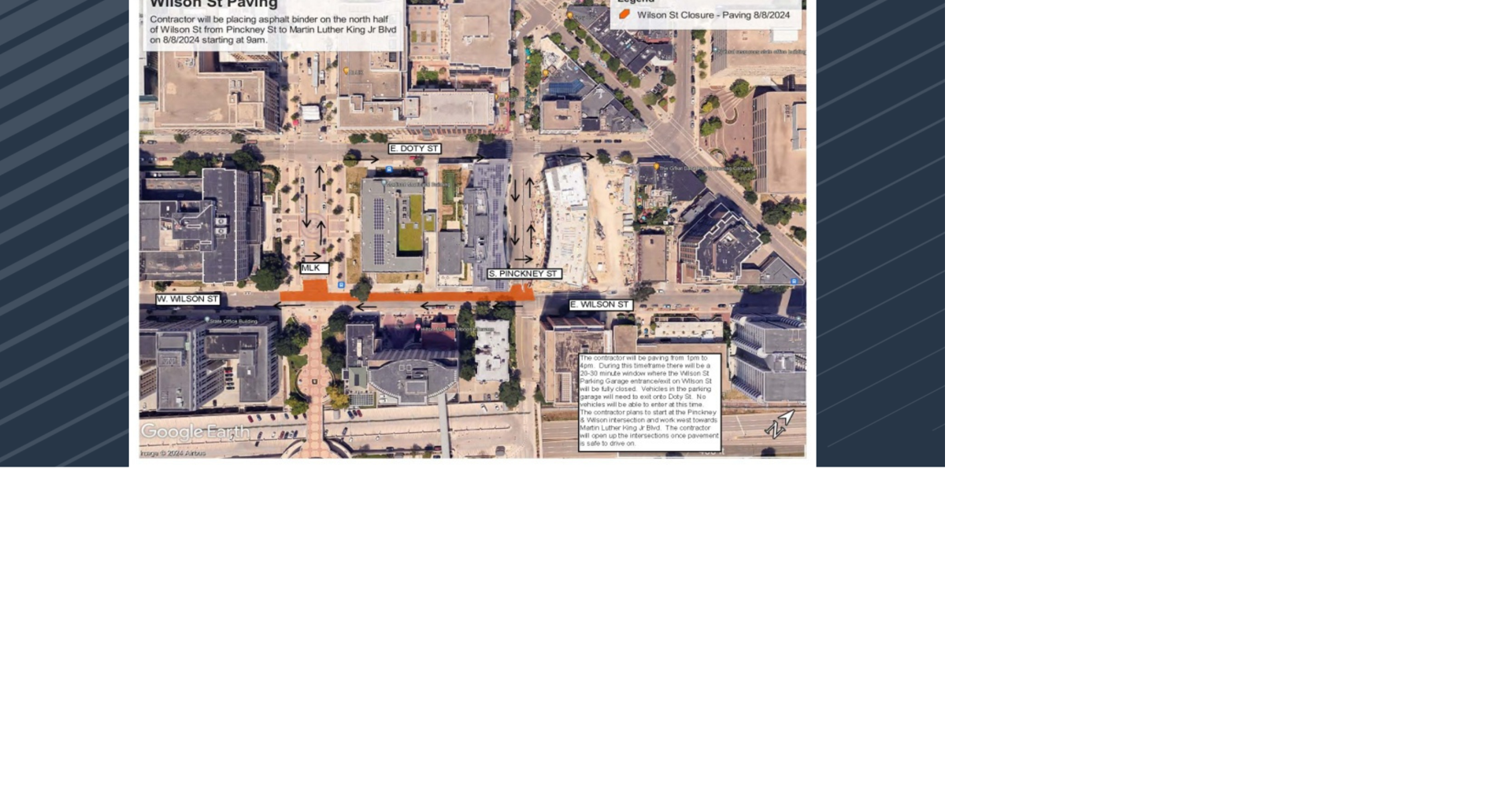 A portion of Wilson Street to close Thursday | News | channel3000.com