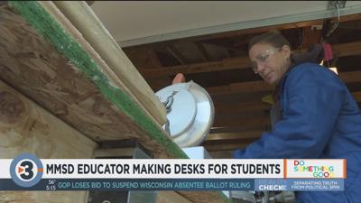 MMSD educator building desks for students to help with virtual learning ...