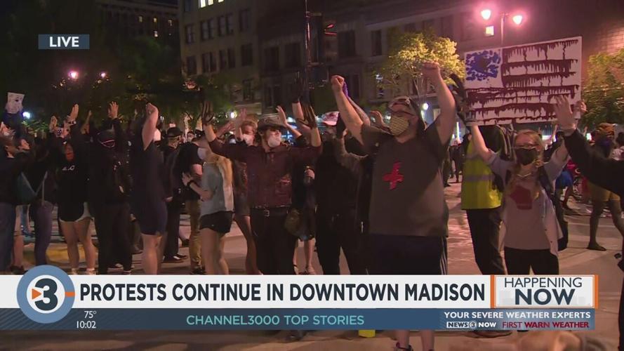 Several protesters continue to gather in downtown Madison despite ...