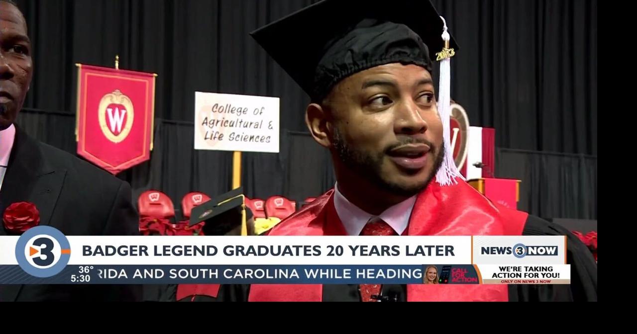 Badger legend Devin Harris graduates 20 years later with mentor Michael ...