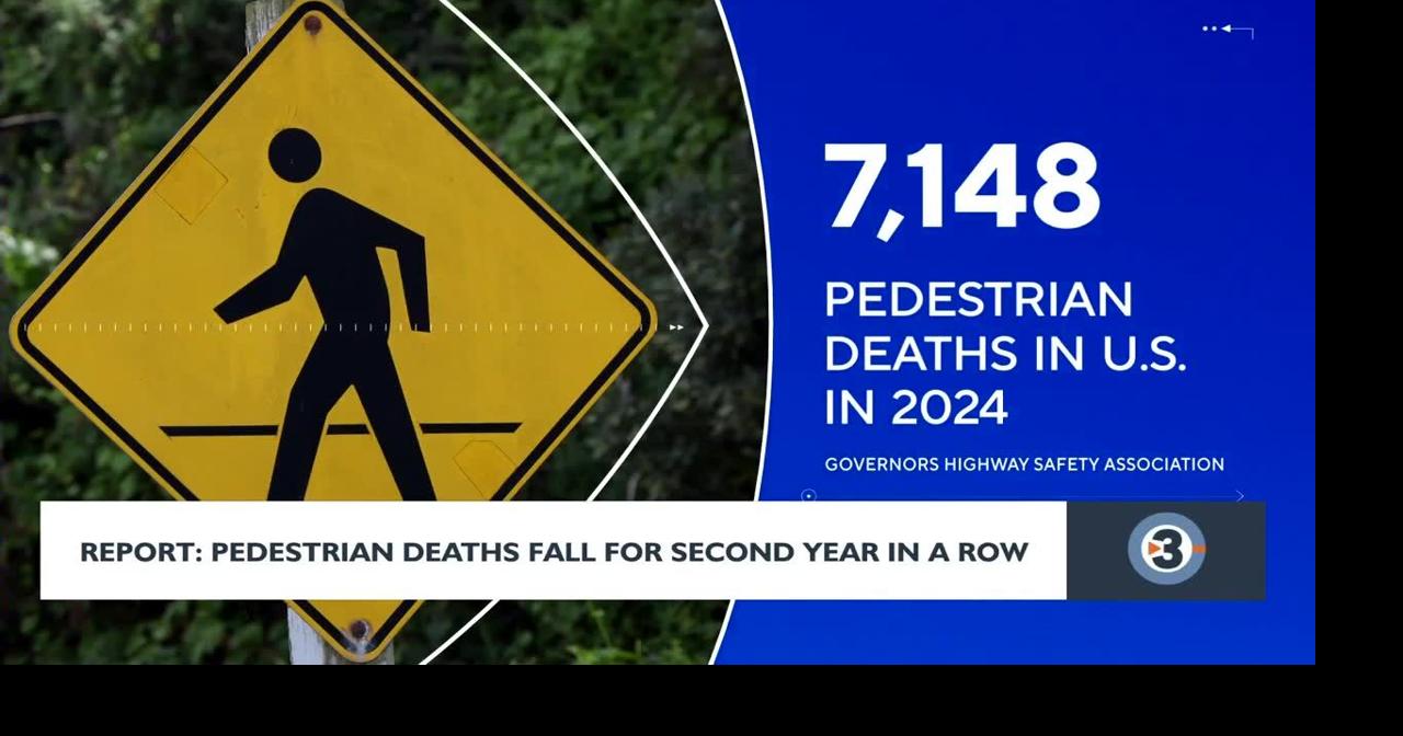 Pedestrian deaths fall for second year in a row, report shows | Video ...