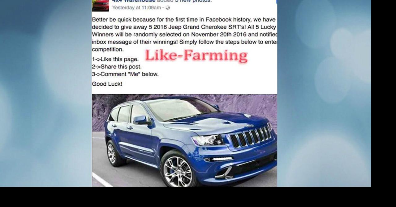 Sheriff: Fake Jeep giveaway Facebook page could be sold on black market ...