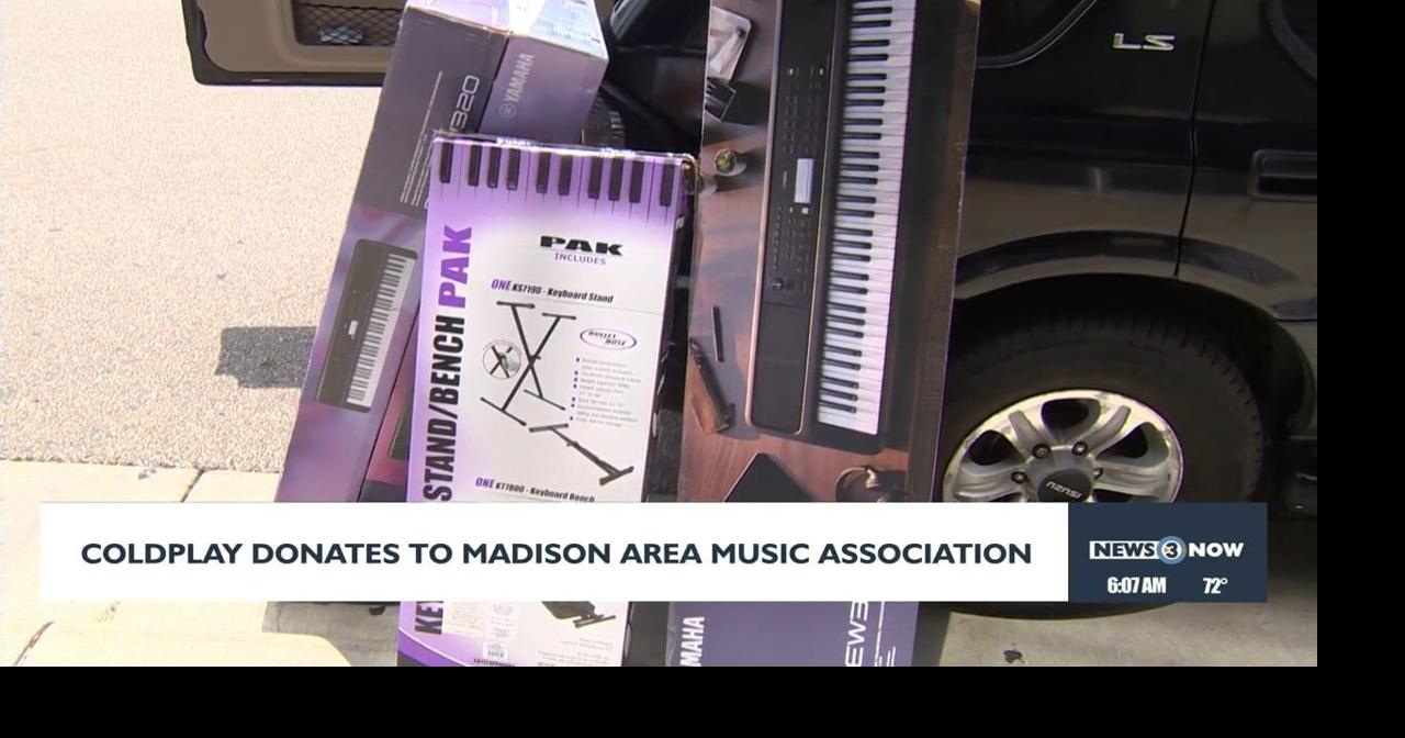Coldplay donates keyboards to Madison Area Music Association | Video ...
