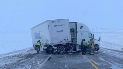 Jack-knifed semi blocks Highway 33 near Friesland | News | channel3000.com