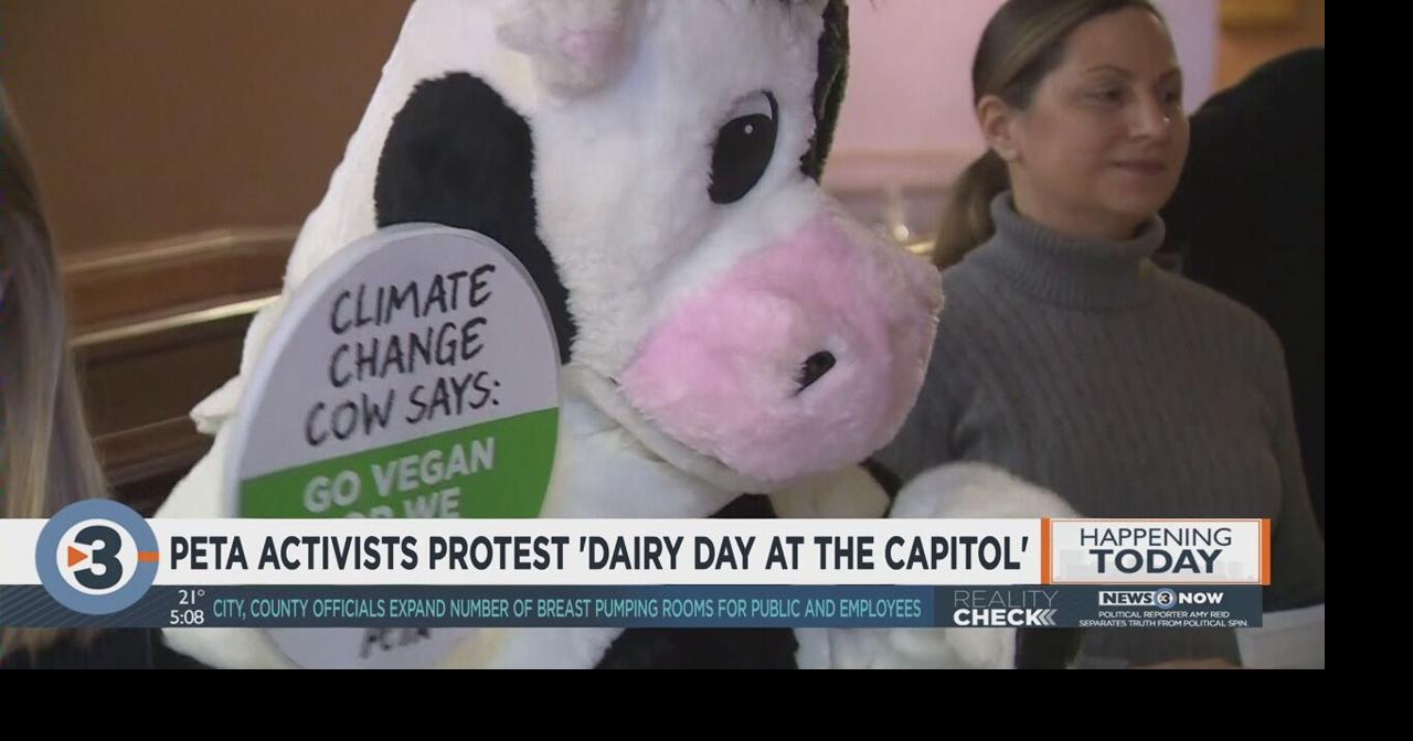 PETA activists protest ‘Dairy Day at the Capitol’ | Local News ...
