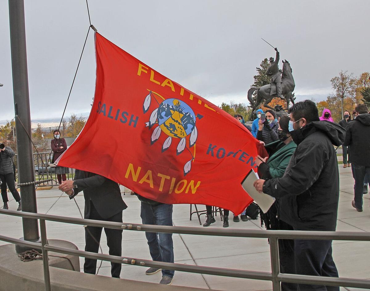 Tribal Nation flags snap to attention at the dedication of the Tribal ...