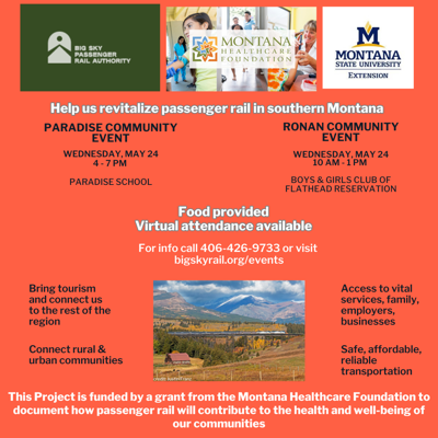 Montana Health Care Foundation Passenger Rail Meetings | News ...