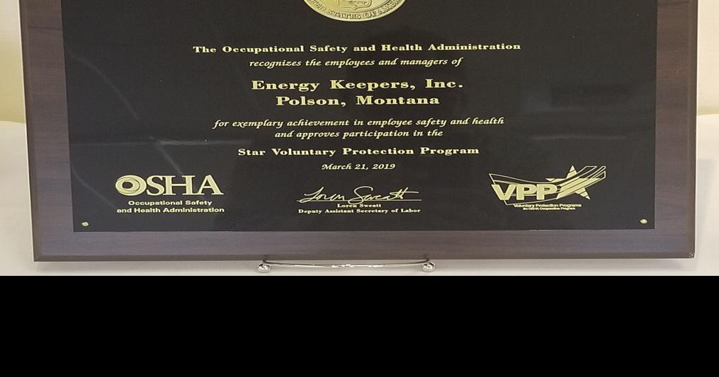 Energy Keepers, Inc. earns rare OSHA VPP award | News | charkoosta.com