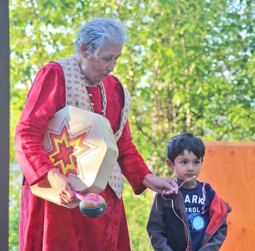 Native American singer/songwriter Gen Huitt speaks at Glacier National ...