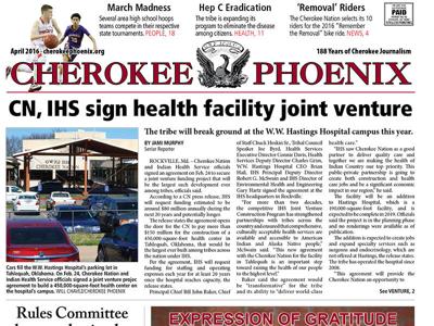 April 2016 issue of the Cherokee Phoenix now available online ...