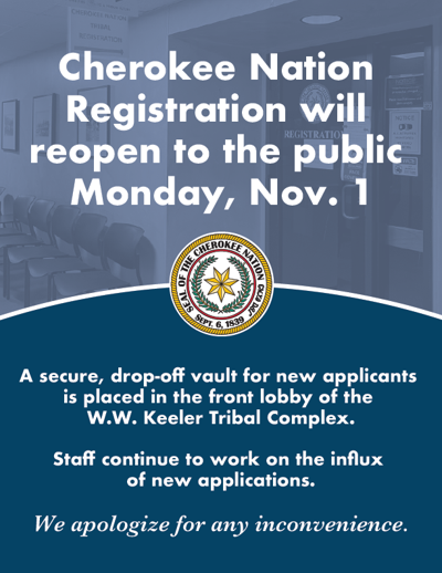 Cherokee Nation Registration to keep in-person services closed through ...