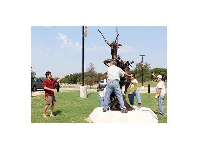 New HorseChief statue installed at Sequoyah High School | Culture ...