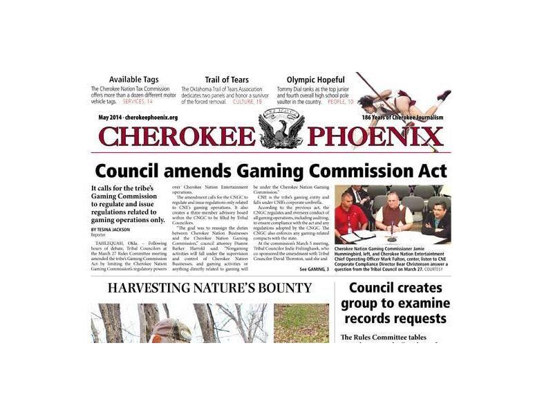 May 2014 issue of the Cherokee Phoenix now available online | Archives ...