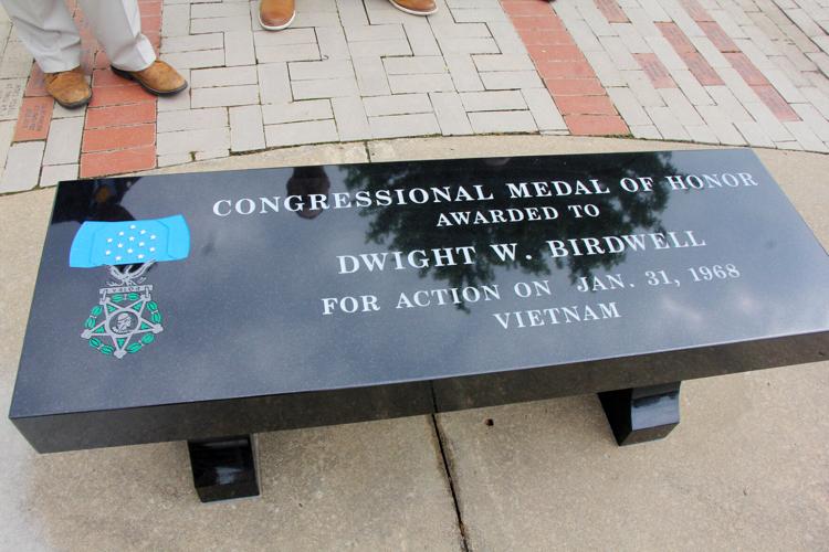 Bench monument dedicated in honor of Cherokee Medal of Honor recipient ...