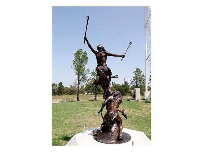 New HorseChief statue installed at Sequoyah High School | Culture ...