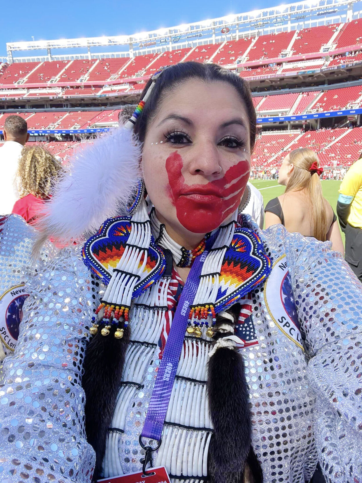 Cherokee veteran takes part in presenting colors for NFL game | People ...