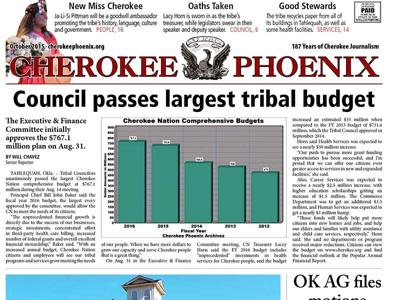 Oct. 2015 issue of the Cherokee Phoenix now available online | Archives ...
