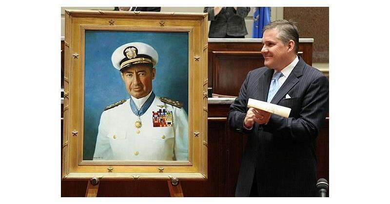 Portrait honoring Cherokee Adm. Clark unveiled at Okla. capital | News ...