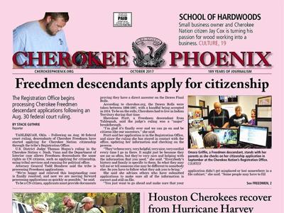 Oct. 2017 issue of the Cherokee Phoenix available online | Archives ...