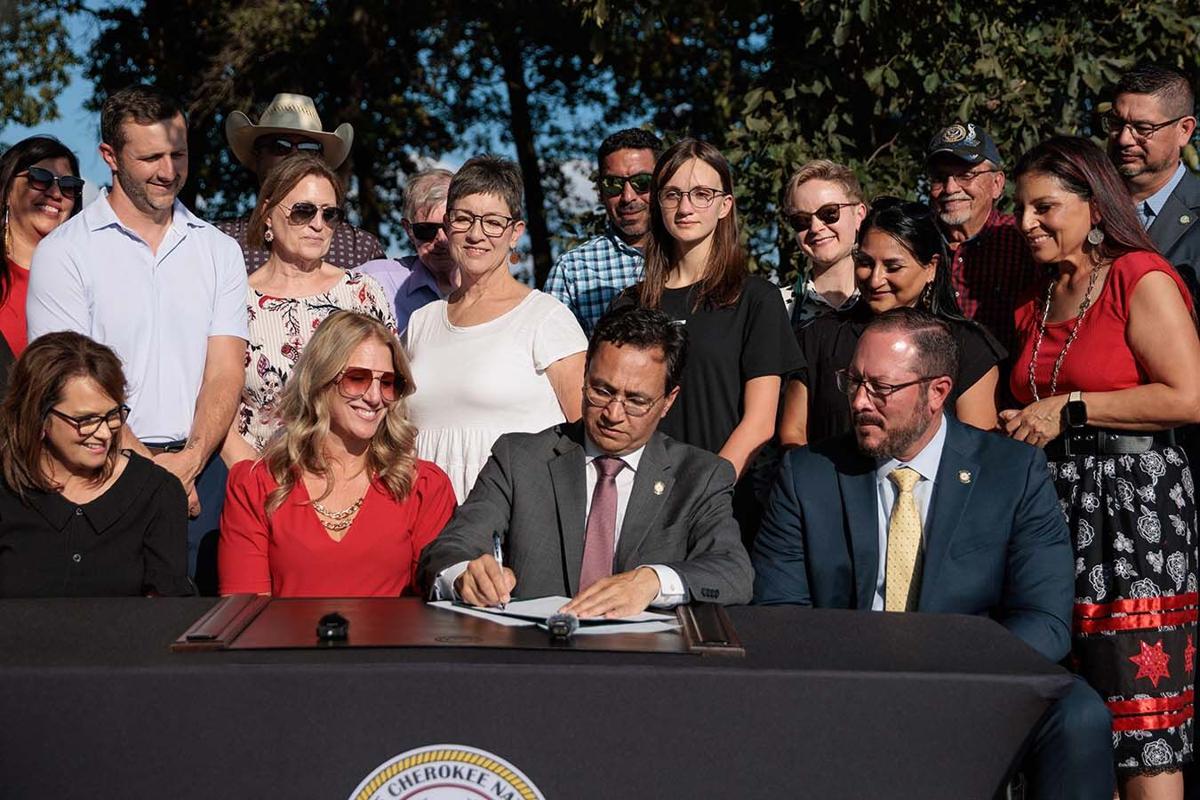 Principal Chief Chuck Hoskin Jr. signs historic Cemeteries Preservation ...