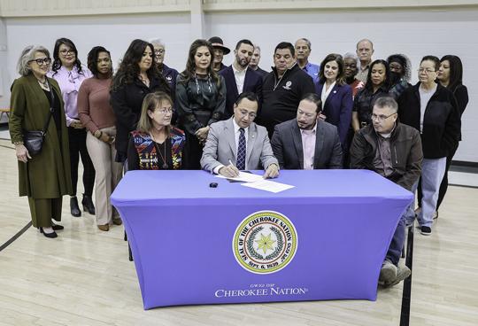 Cherokee Nation leaders sign Gadugi Corps legislation into law | News ...