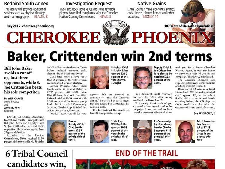 July 2015 issue of the Cherokee Phoenix now available online | Archives | cherokeephoenix.org