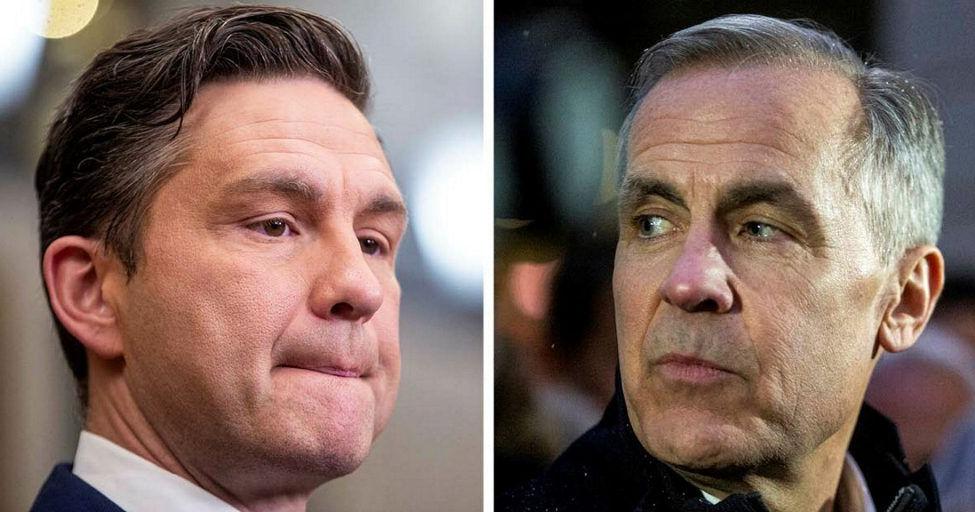 Two very different leaders. Carney appears calm and confident ...