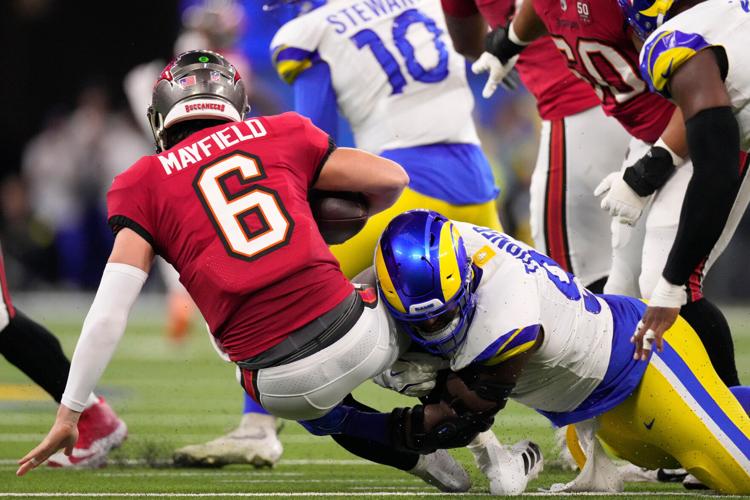 Buccaneers QB Baker Mayfield suffers sprained left shoulder in loss to Rams | NFL Sports ...