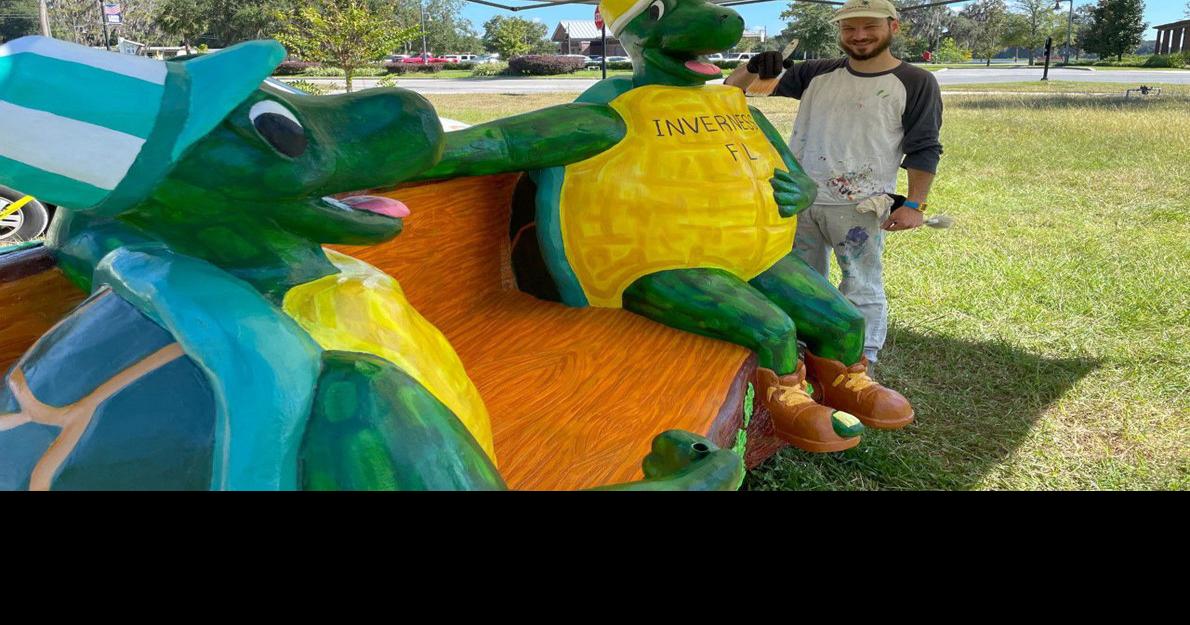 Local artist spruces up turtle bench | Community | chronicleonline.com