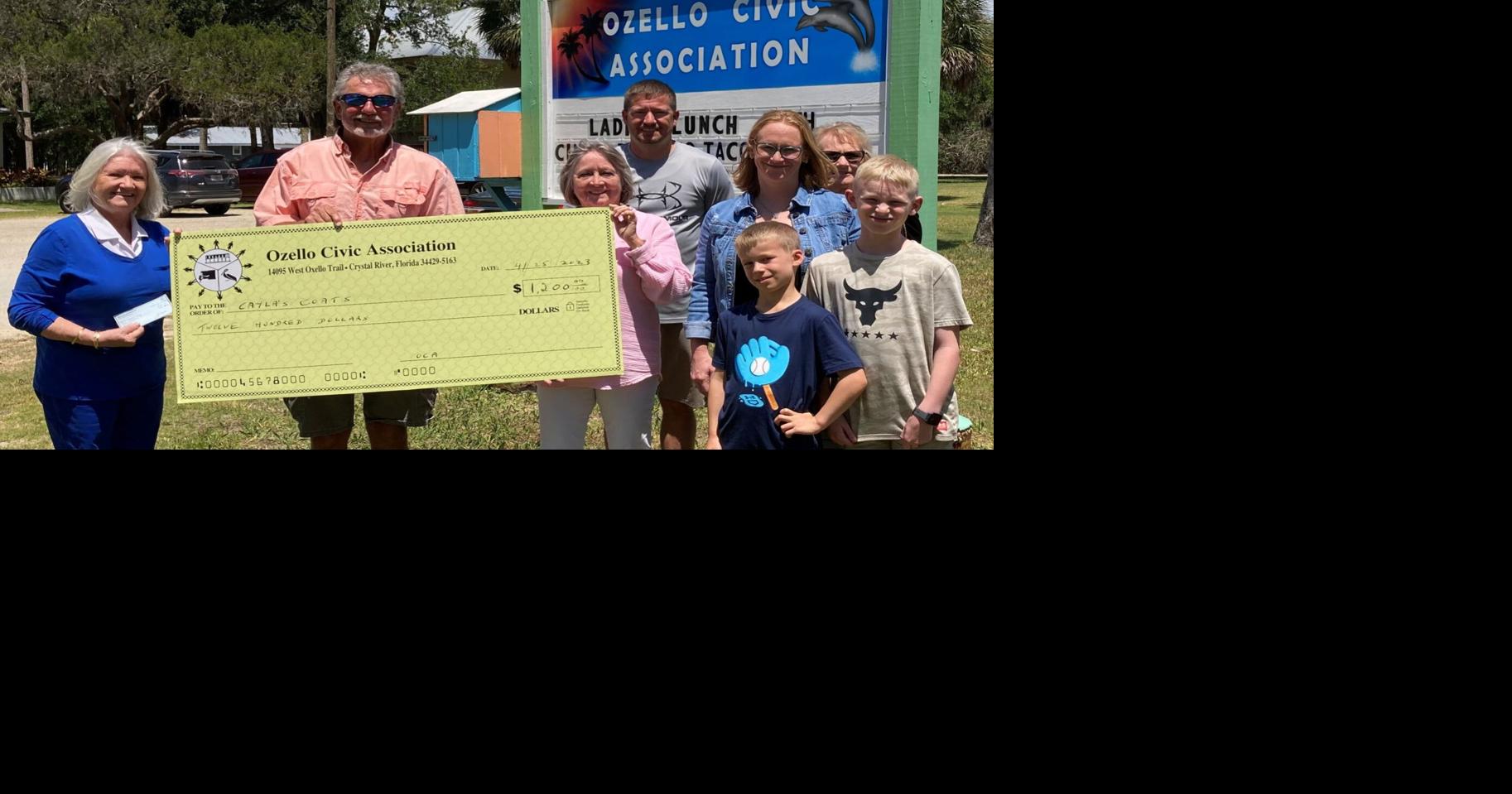 Ozello Civic Association donates to Cayla's Coats | Local News ...