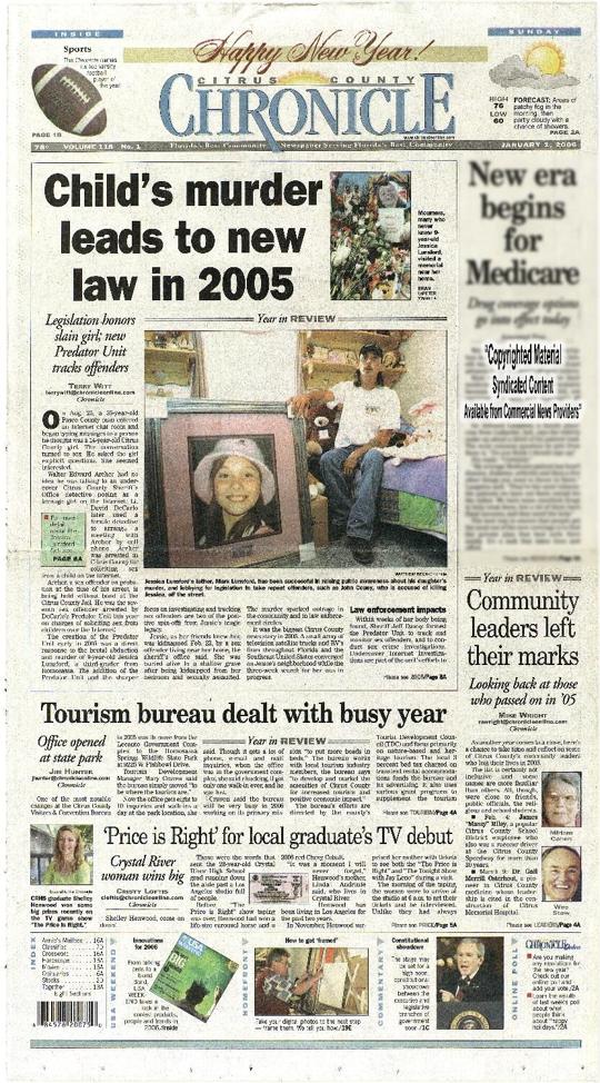 Jessica Lunsford 20 years since her loss | | chronicleonline.com