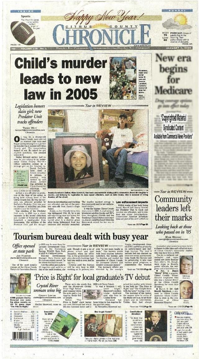 Jessica Lunsford 20 years since her loss | | chronicleonline.com