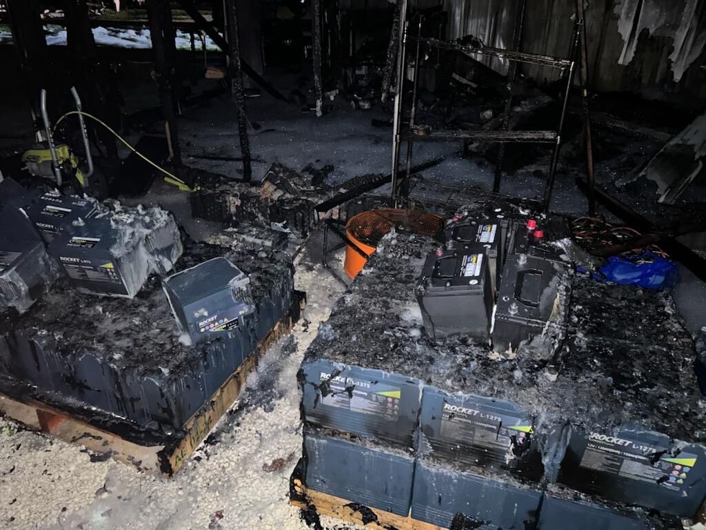 Commercial garage fire contained; caused by stored lithium-ion ...