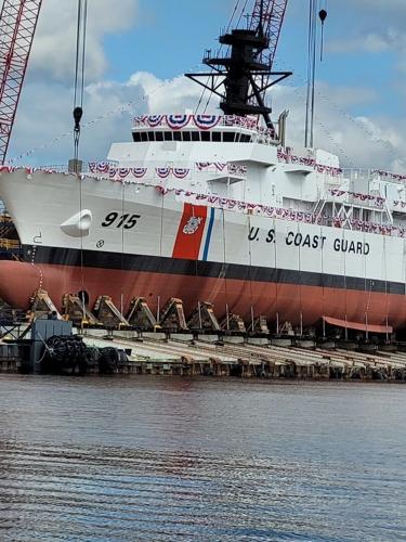 US Coast Guard's new offshore patrol cutter makes a grand entrance in ...
